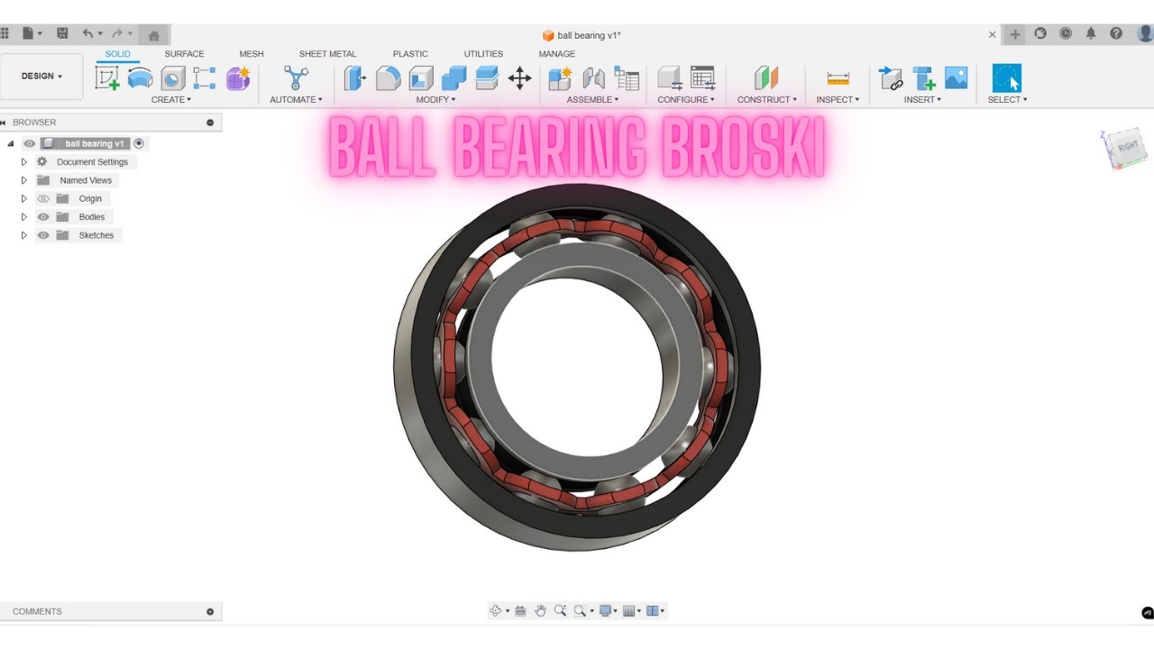 How to Design a Ball Bearing in Fusion 360 (Beginner Tutorial) - YouTube