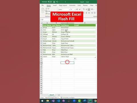 Flash 💥 Fill Command in Microsoft Excel #excel #exceltips #exceltutorial - YouTube