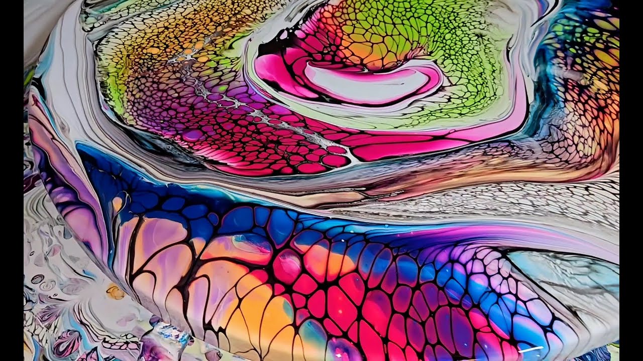 RELAXING Acrylic Pouring - Colorful Swipes with BLOOM Paint! # ...