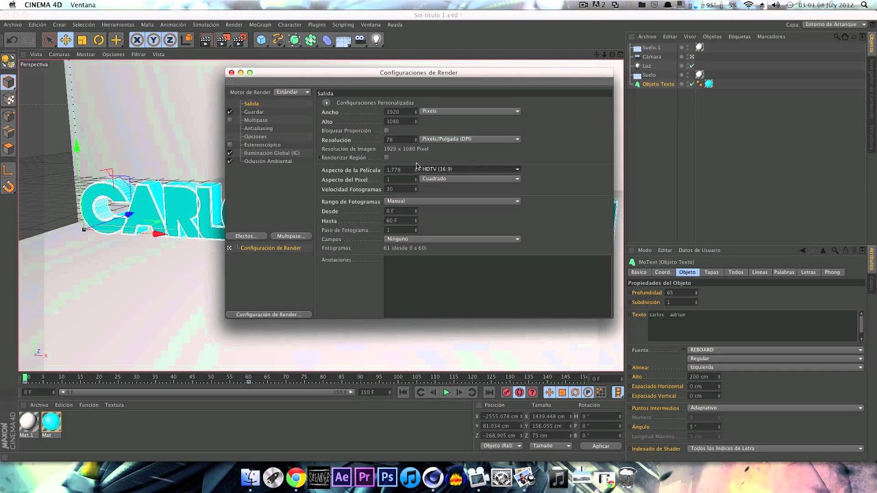 Tutorial Cinema 4d r13 | Principiantes | -5- Exportar en HD - YouTube