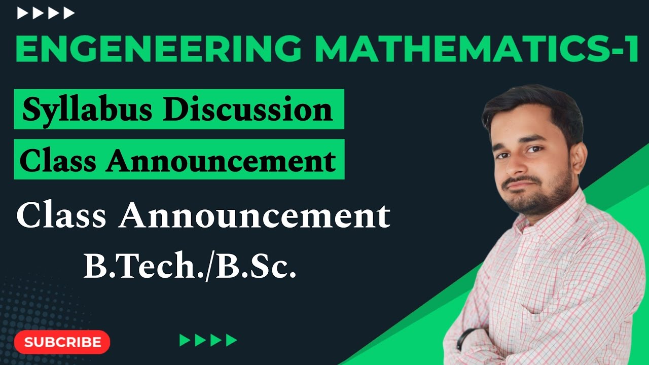 Engineering Mathematics 1 Syllabus Discussion & Class Announcement ...