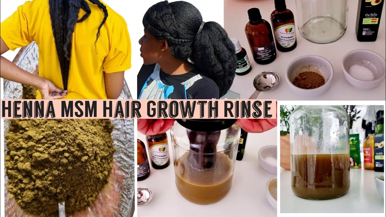 Powerful henna & MSM hair growth rinse with effective essential oils ...