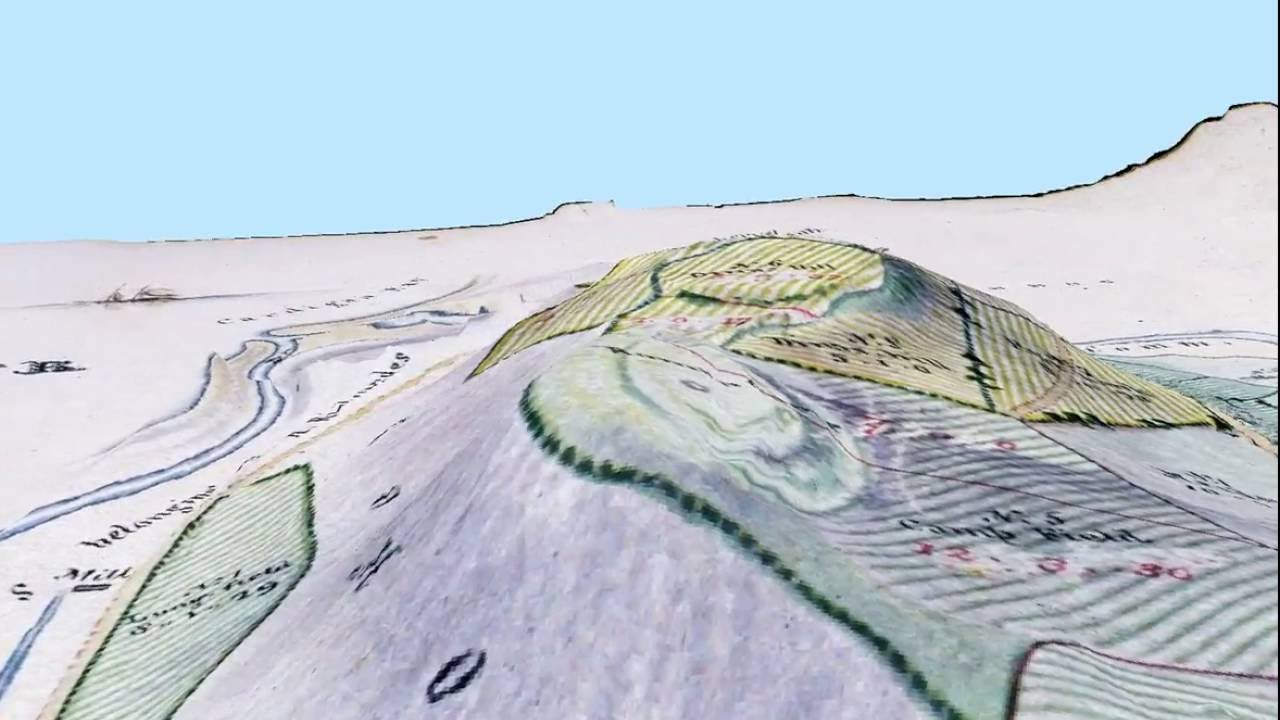 Pen Dinas, 1819 Estate Map Overlay 3D (Celtic Hill fort, Iron Age ...