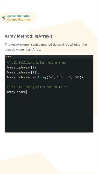 Array Method Isarray Array Javascript Youtube 6016