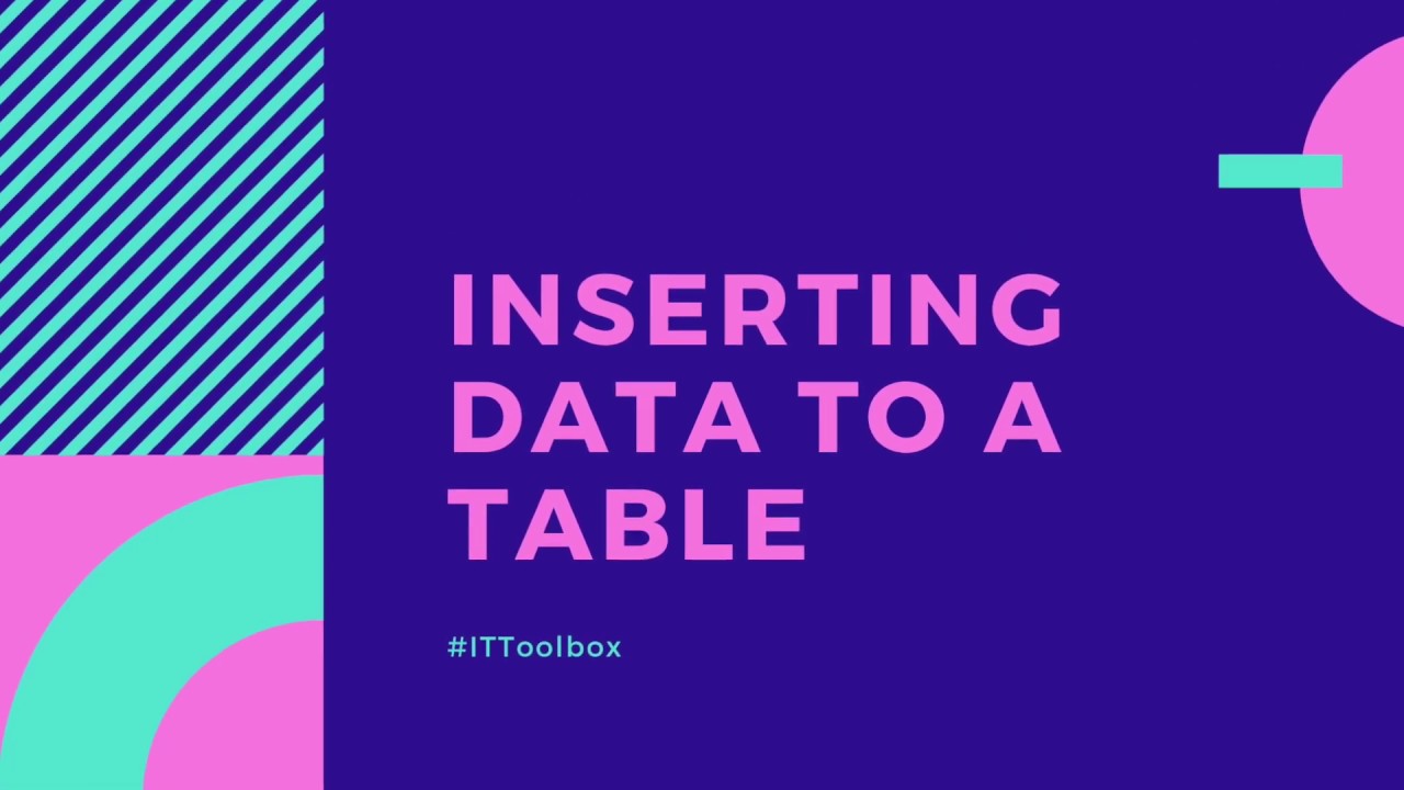 MySQL Topic 5 - Inserting data and adding column to an existing table ...