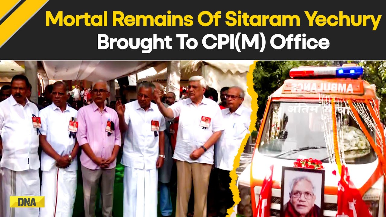 tributes-paid-to-sitaram-yechury-at-cpi-m-headquarters-in-delhi