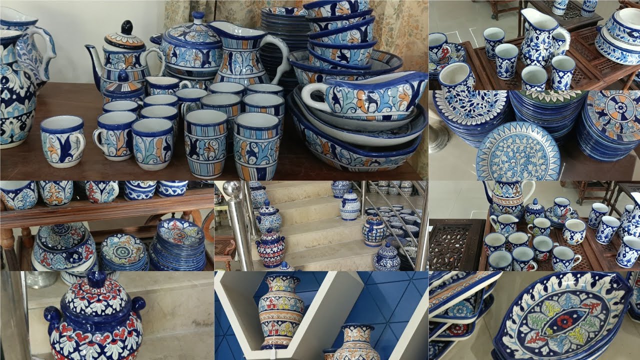 Blue Pottery Factory Display .Multan Multan best Blue pottery. - YouTube