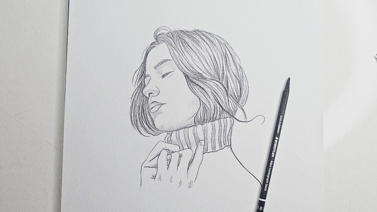 Minimal Pencil Face Drawing: Beauty in Simplicity - YouTube