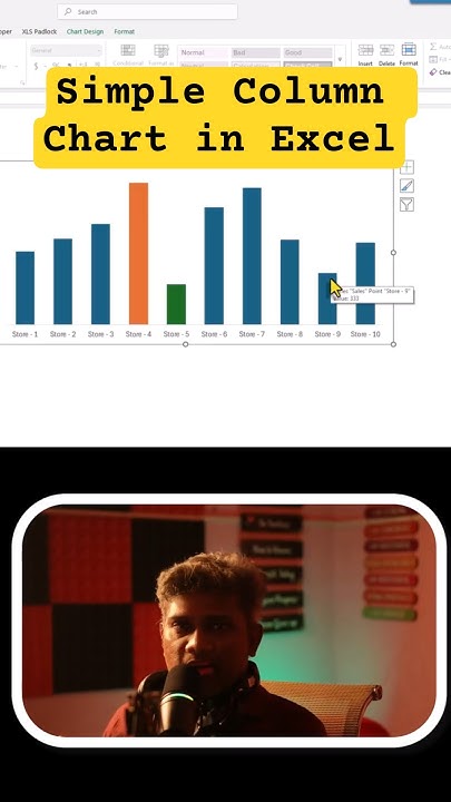 Simple Column Chart in Excel ⏱️ | Create in Just 1 Minute! #excel #exceltips - YouTube
