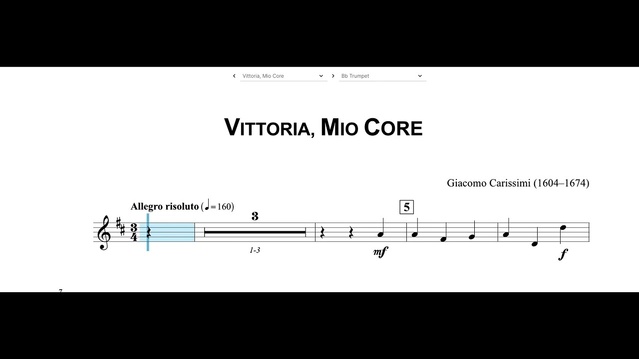 Vittoria, Mio Core - Trumpet Solo Accompaniment - YouTube