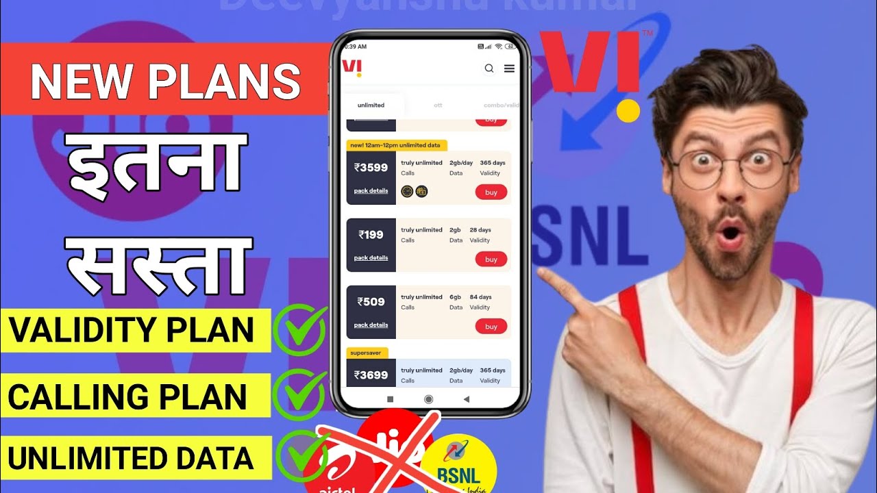 Very Cheap Vodafone Idea Vi Plans | Validity Plan | Calling Plan ...