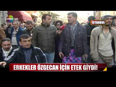 Özgecan Aslan için erkekler  etek giydi
