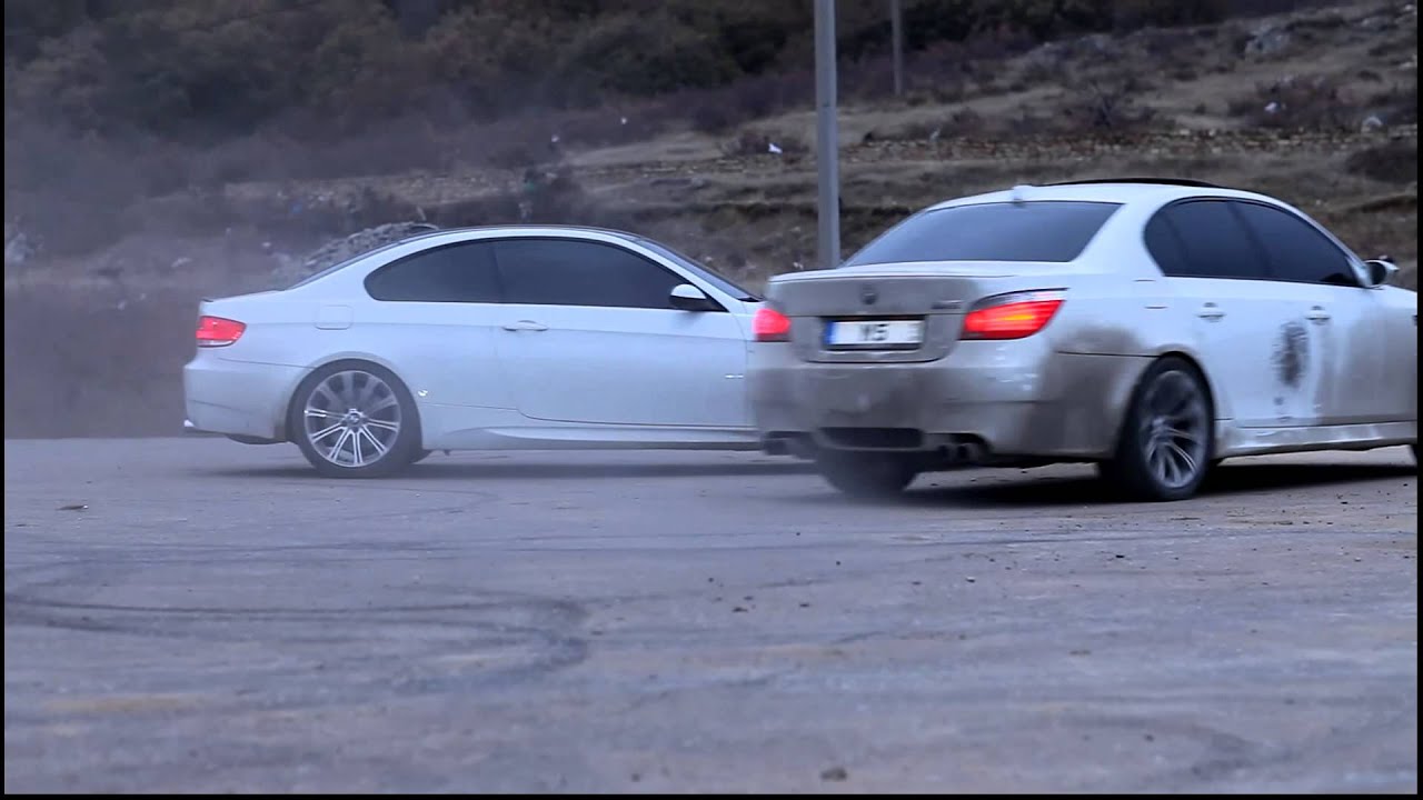BMW M5 E60 Drifts around BMW M3 E92 Crazy Drift Sound - YouTube