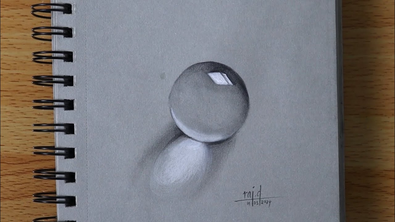 Transparent glass ball drawing I Artstroke - YouTube