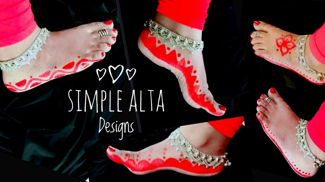 Simple Alta design on feet|Easy Design |ArtHolic KM - YouTube