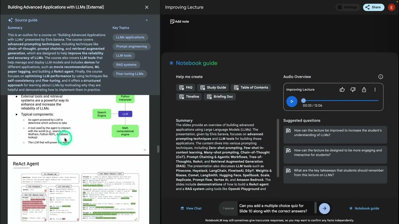 Introduction to NotebookLM: Improving an AI Lecture - YouTube