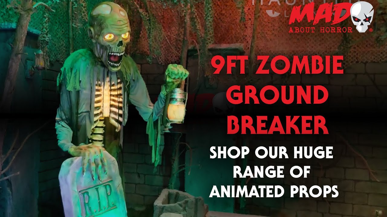 9ft Zombie Ground Breaker Animated Prop - Tekky Toys - YouTube