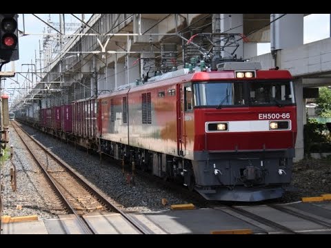 【Japan Railway】金太郎66号機 汚れなし! 編成後部空コキ 3074レ EH500-66牽引 - YouTube