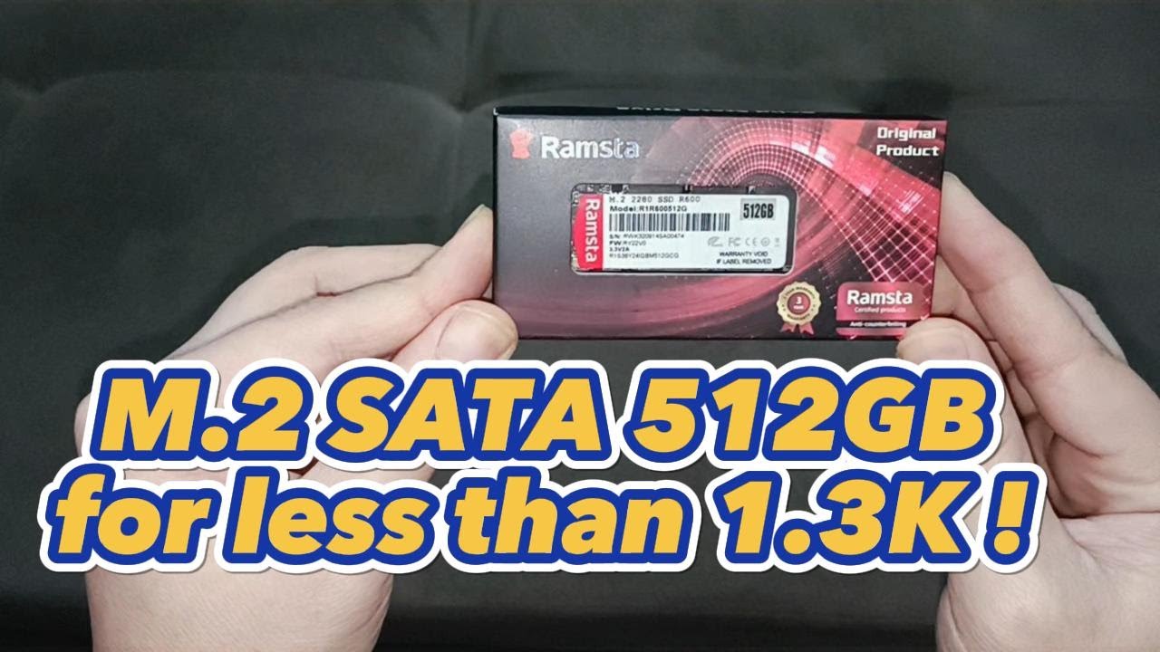 unboxing and setup ramsta r600 m.2 SATA SSD 512 GB - YouTube