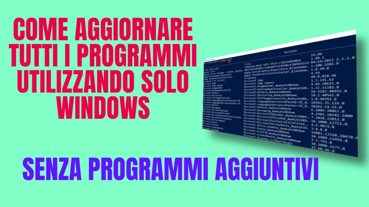 Come Aggiornare tutti i programmi con WinGet - YouTube