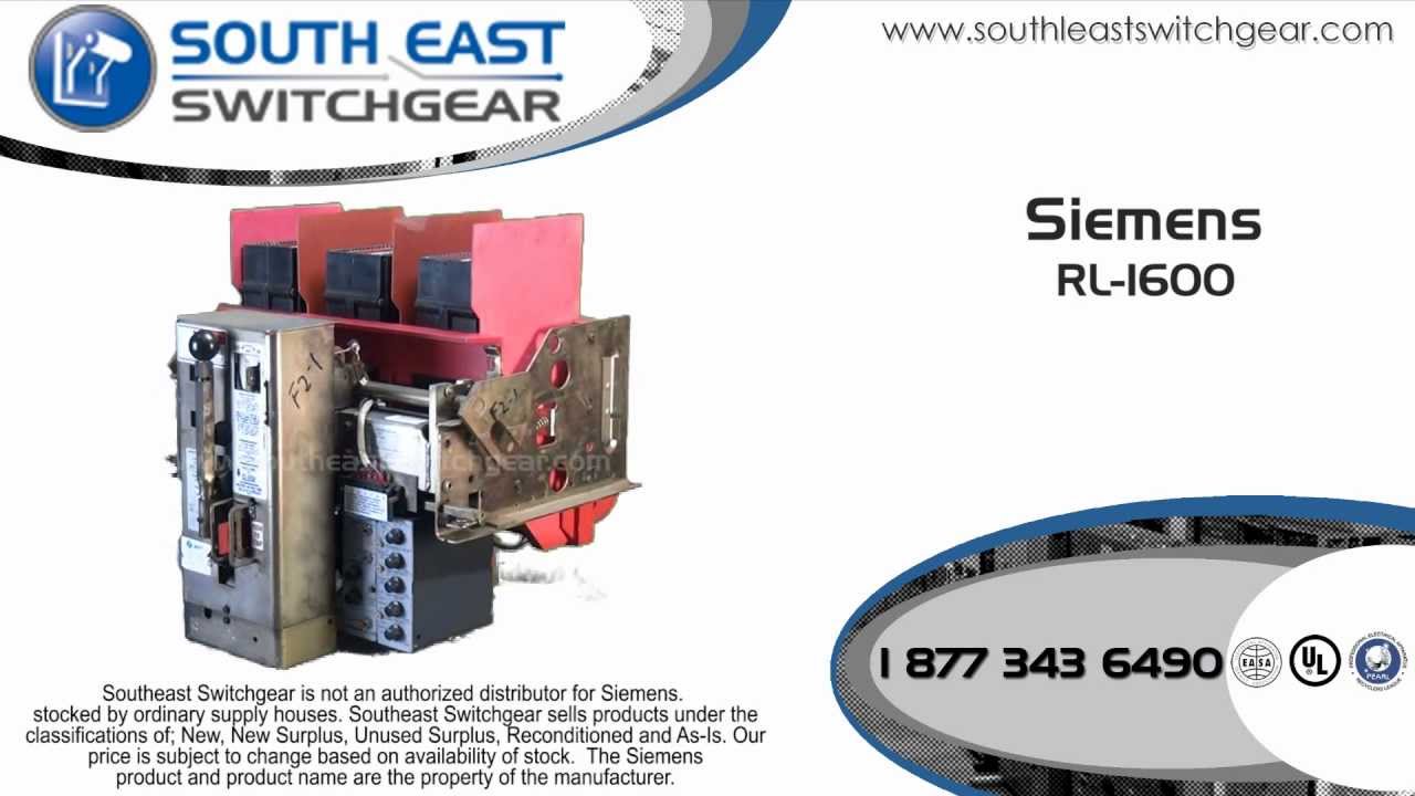 Siemens RL-1600 1600 Amps Air Breaker - YouTube