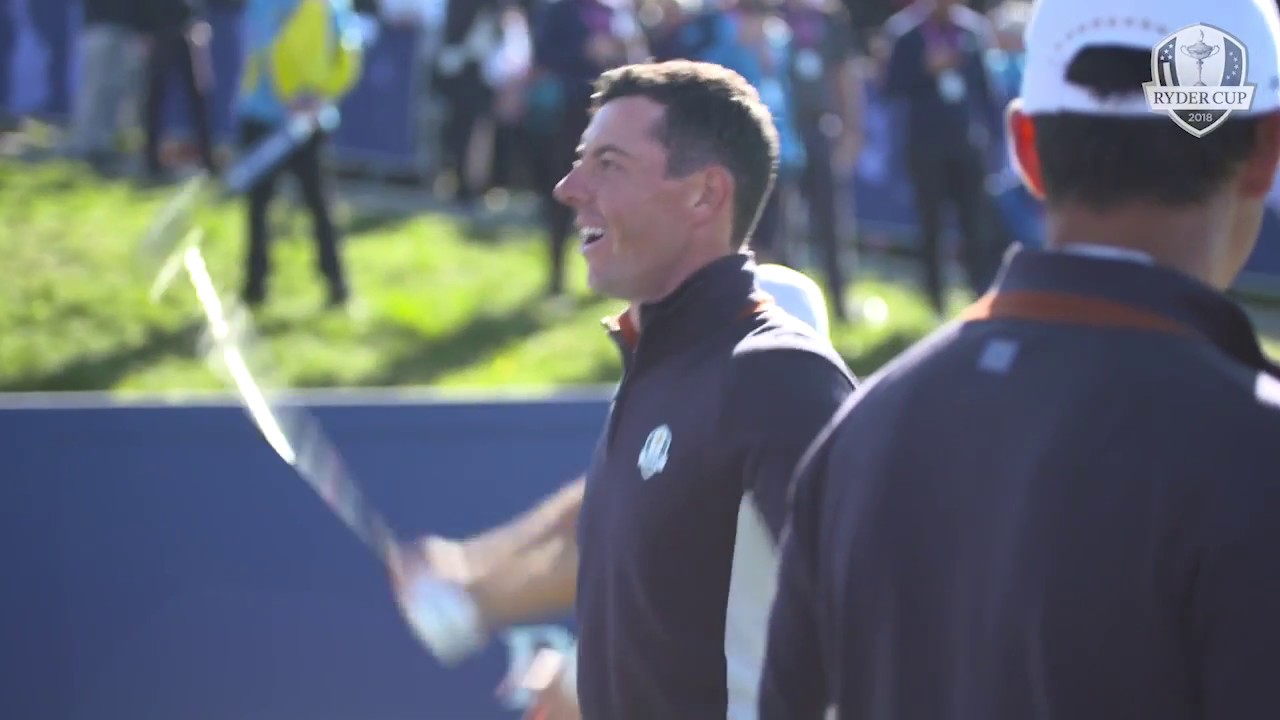 Rory McIlroy starts an Icelandic clap | 2018 Ryder Cup - YouTube
