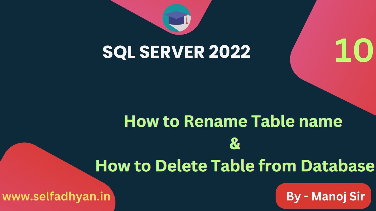 SQL - How to Rename and Drop table in SQL Sever 2022 - Learn SQL Server ...