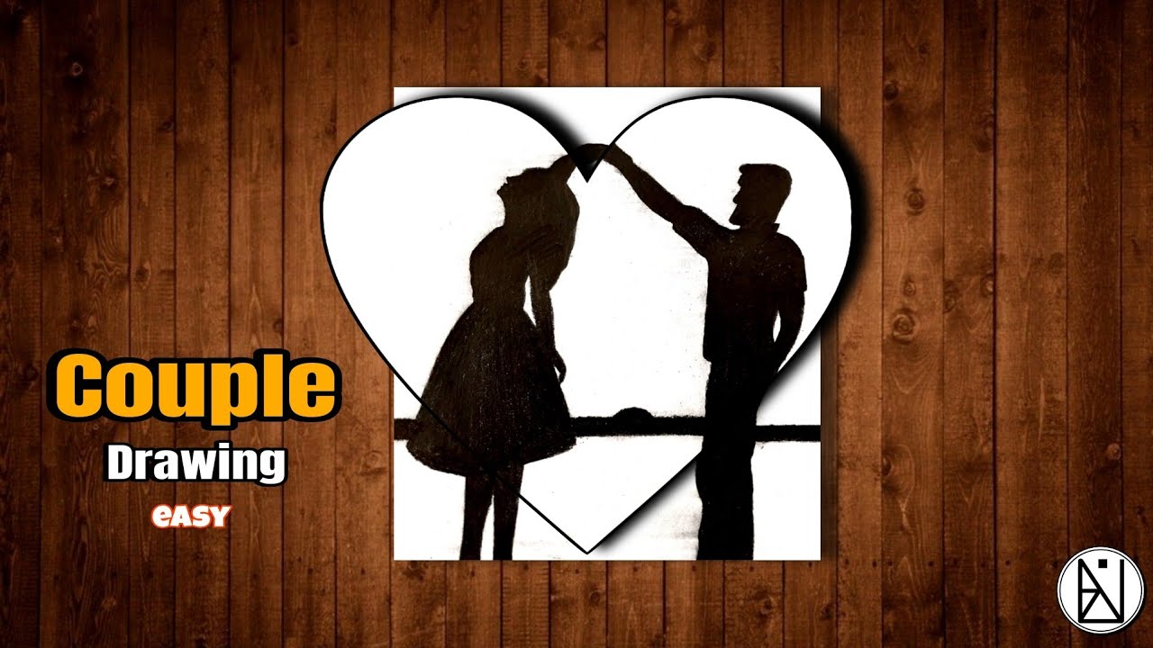 Drawing couple in love easy||tutorial drawing for beginners - YouTube