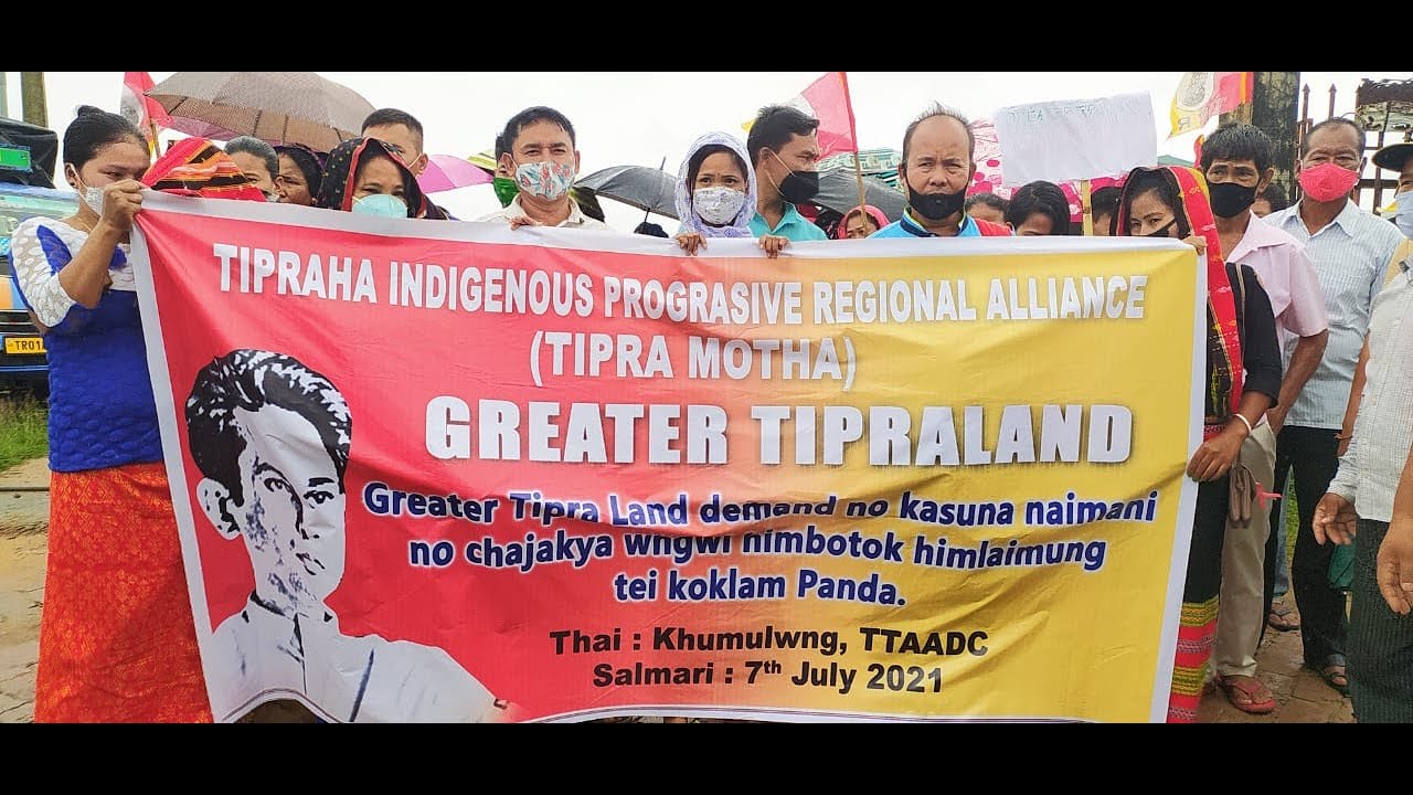 TODAY TIPRA MOTHA ORGANIZED A PROTEST RALLY AGAINST "AMRA BANGALI PARTY ...