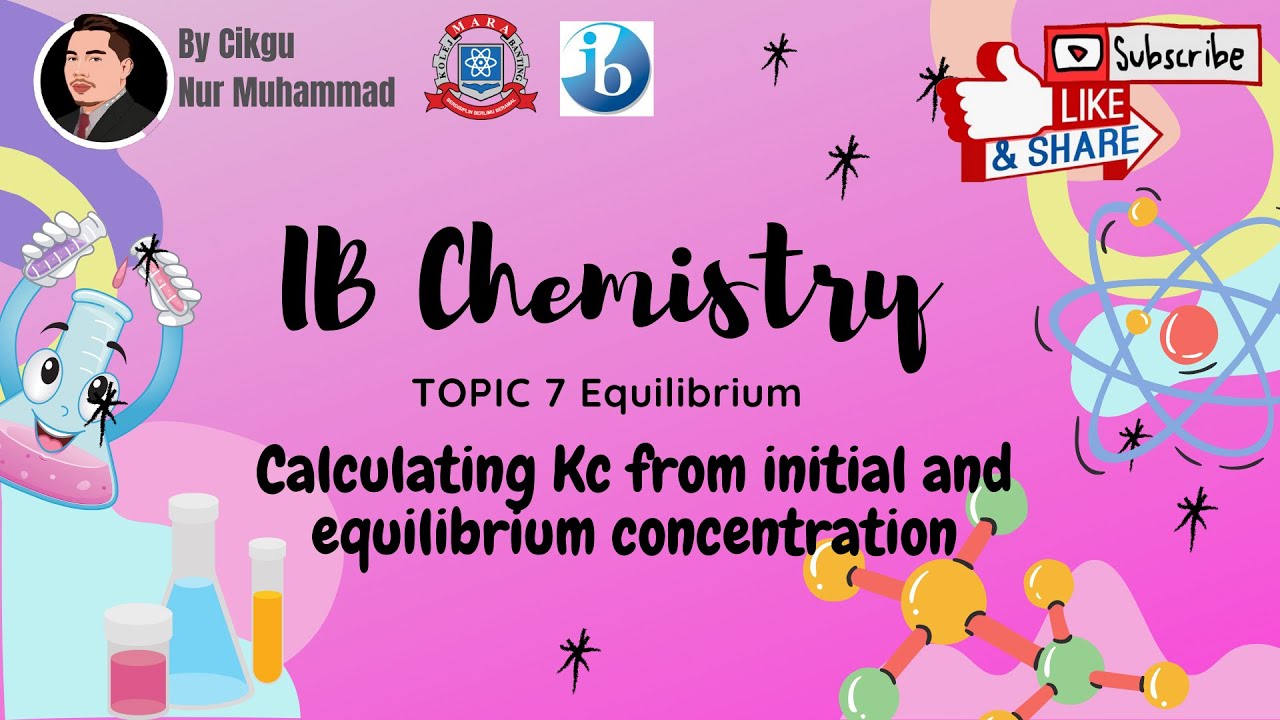Topic 7 | Calculating Kc from initial and equilibrium concentration #ibchemistry #equilibrium ...