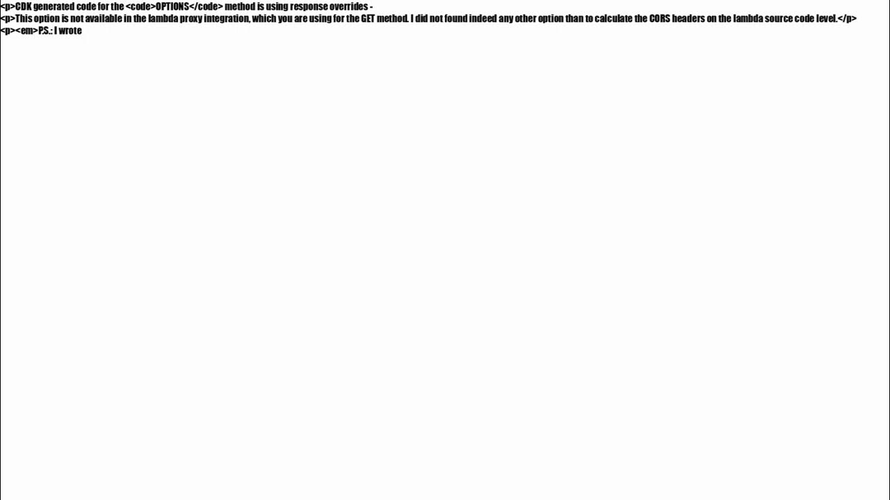 How to correctly configure APIGateway for CORS using the CDK - YouTube