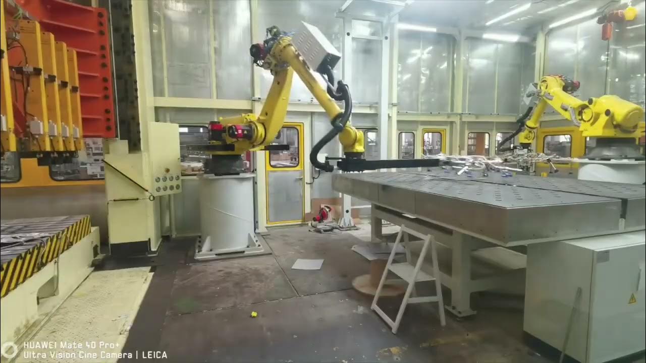 13spm stamping line with 6 axis robots - YouTube