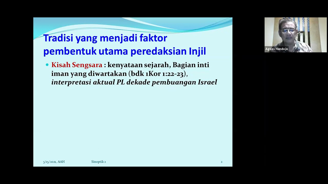 Injil Sinoptik 2 Oleh Agus Handoyo - YouTube