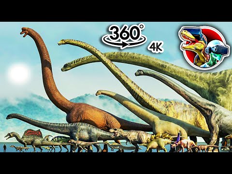 360 Dinosaurs Size Comparison | 360 Video 4K