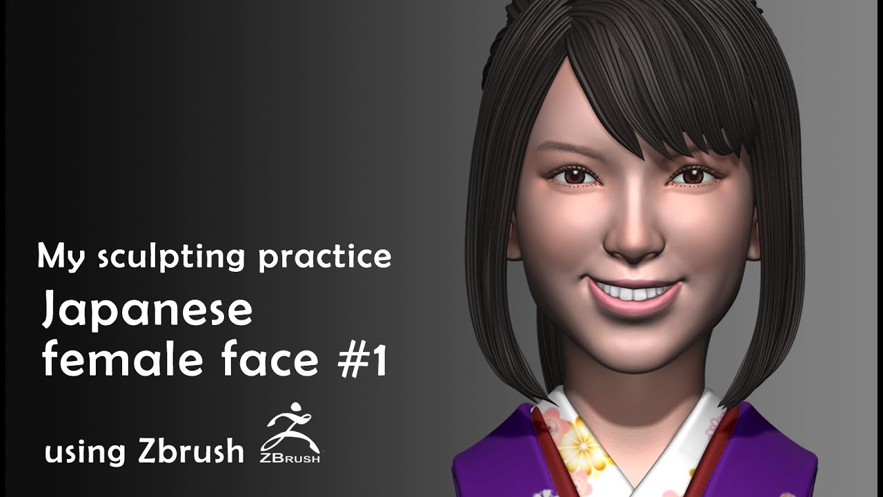 My sculpting practice Japanese female face #1 - YouTube