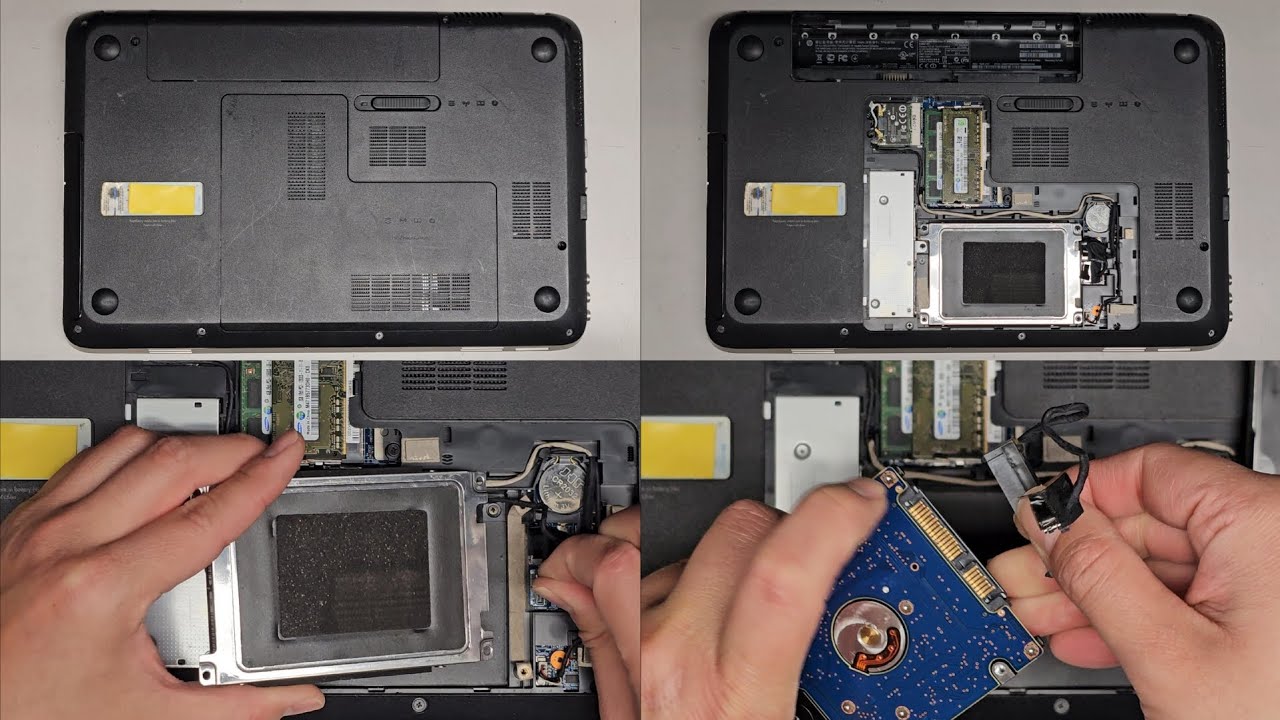 HP Pavilion DV6 DV6-6C35DX Disassembly RAM SSD Hard Drive Upgrade CMOS ...