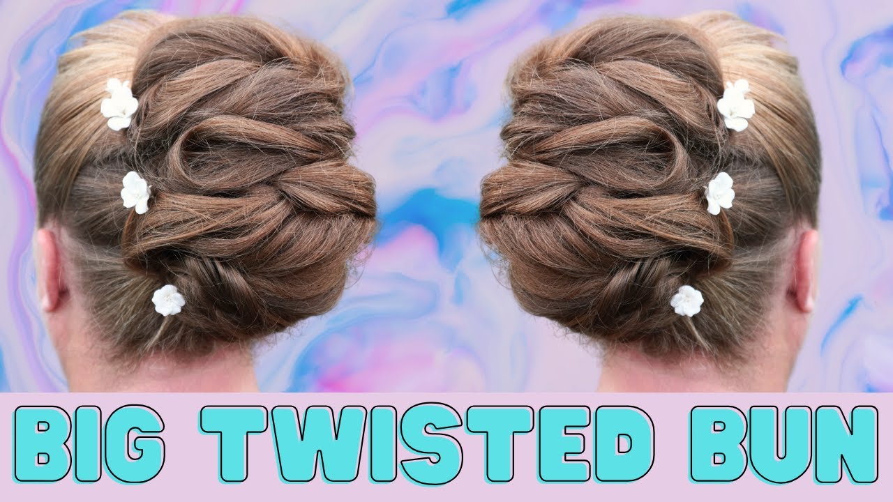 How to do a big twisted bun hairstyle - easy messy updo - YouTube