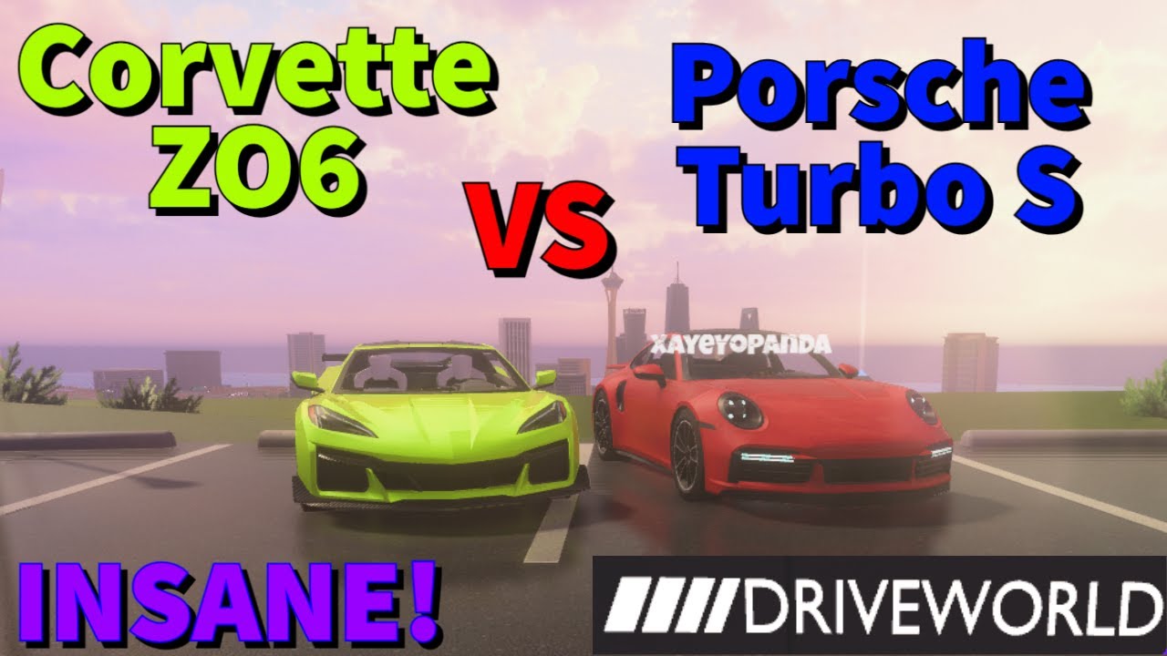 CORVETTE ZO6 VS PORSCHE TURBO S IN ROBLOX DRIVE WORLD! (INSANE MATCH ...