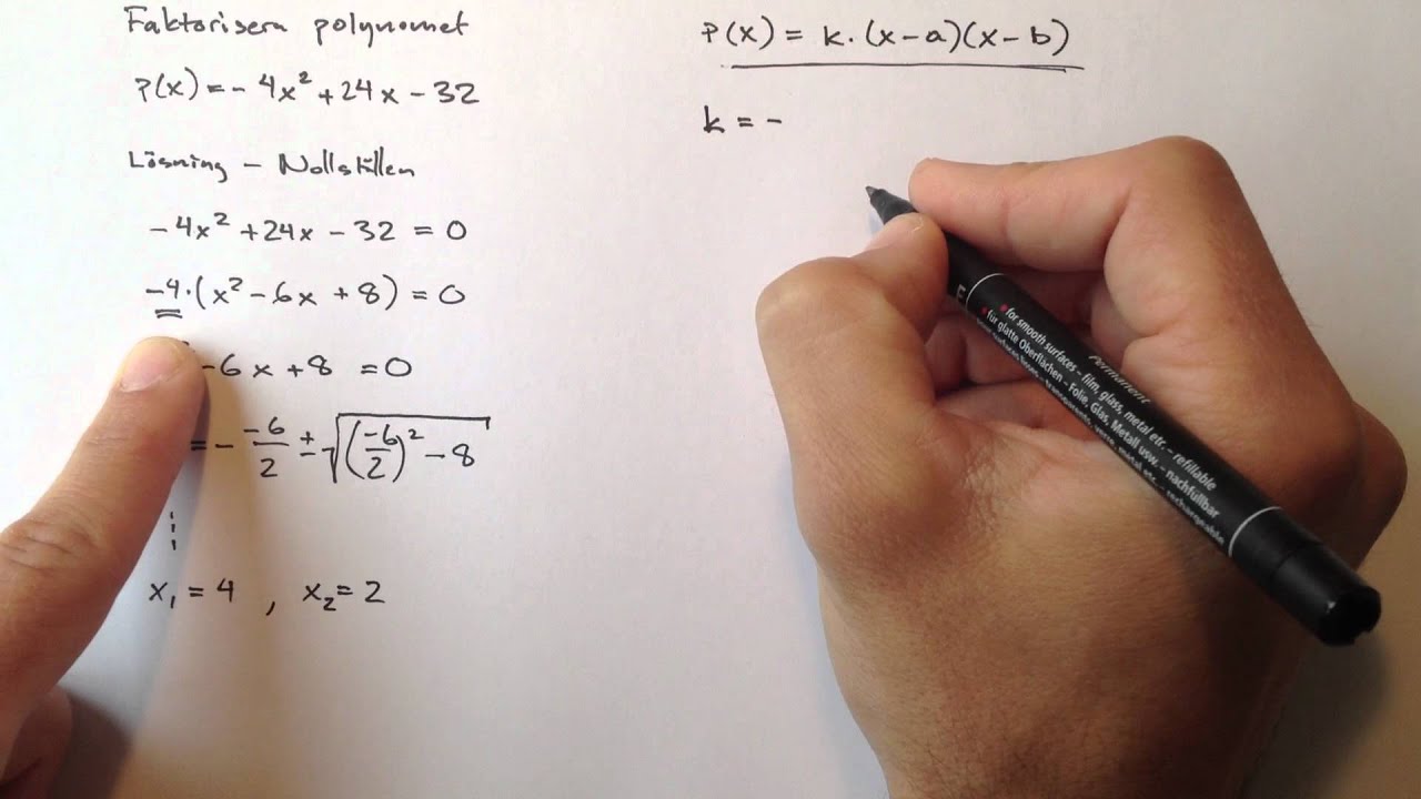 Faktorisera polynom - Ett exepmel - YouTube