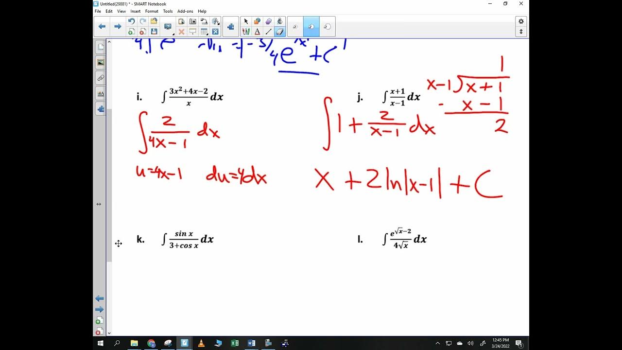 Calculus Unit 7.2-7.4 Notes Integrals of Exponential and Logarithmic ...