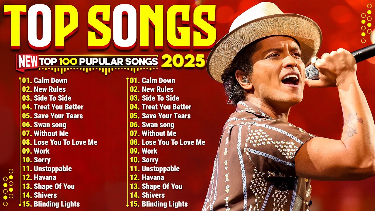 Bruno Mars, Adele, Ed Sheeran, Maroon 5, Dua Lipa, Rihanna, The Weeknd ...