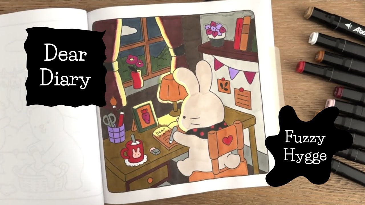 Color with me. | Fuzzy Hygge | Dear Diary - YouTube