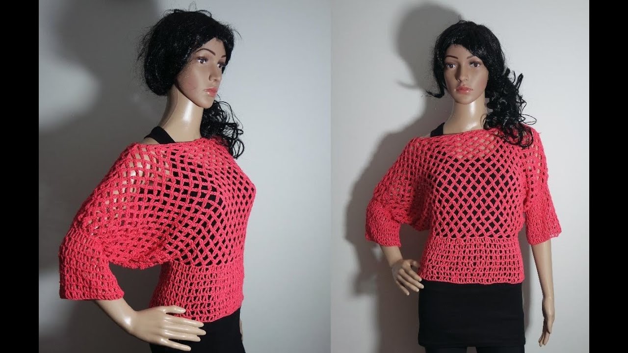 How to crochet blouse simple tutorial written pattern in description ...