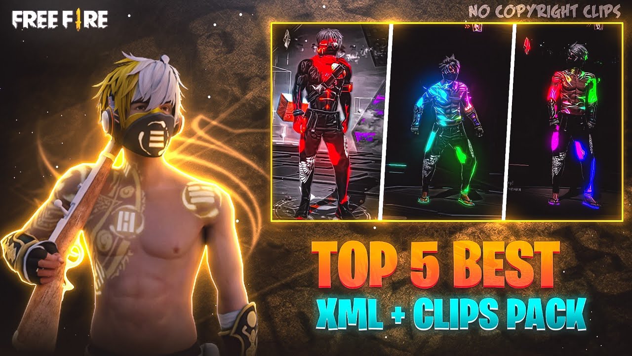 TOP 10 NEW CLIP | XML | CC PACK FREE DOWNLOAD|FREE FIRE LOBBY CLIP PACK ...