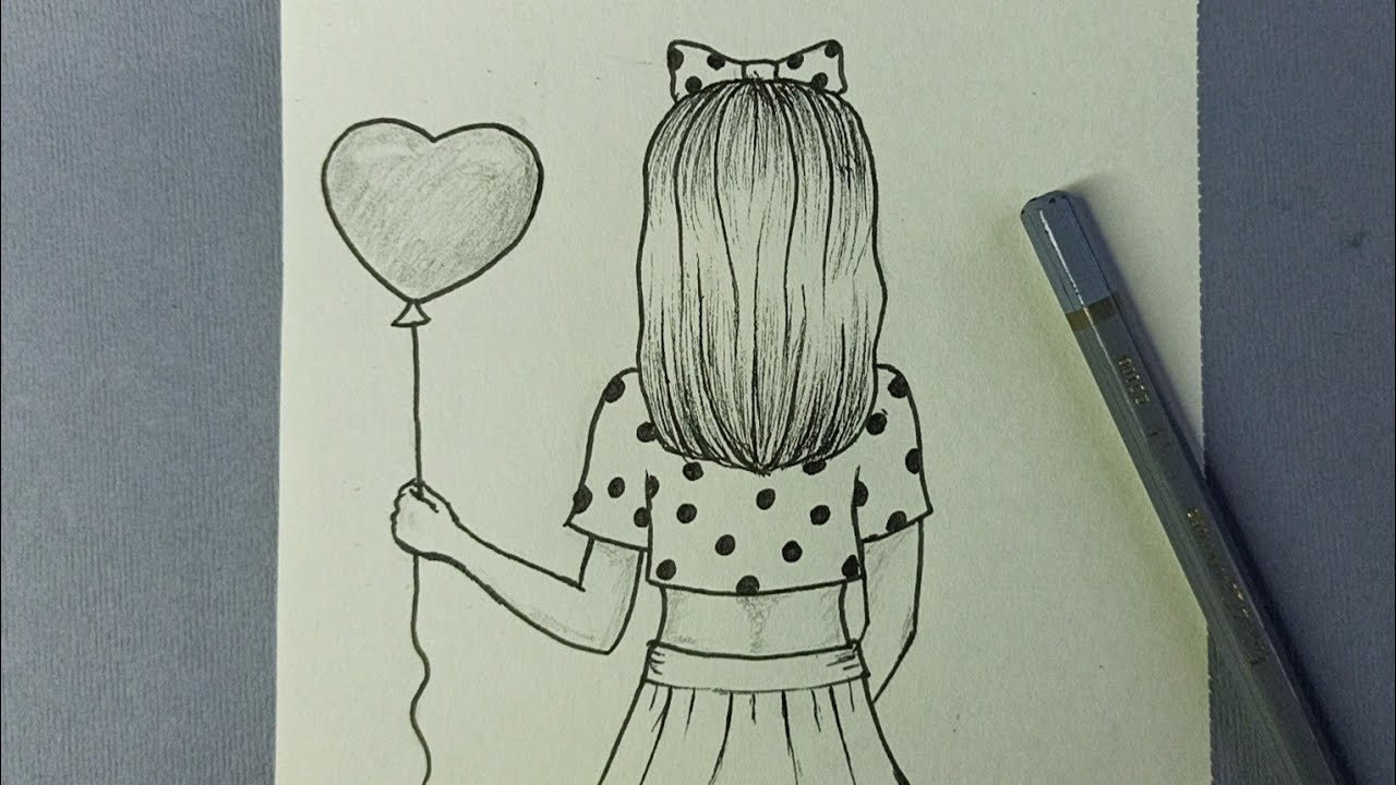 How to Draw a Girl (Back side) Easy | Step by Step - YouTube