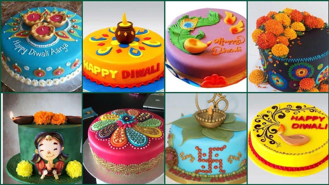 Creative Diwali Cake Decorating ideas || Beautiful Colourful Cake ...