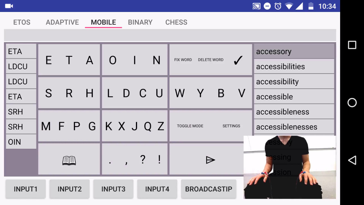 Accessible Virtual Keyboard - Mobile Layout: MyoWare EMG sensor - YouTube