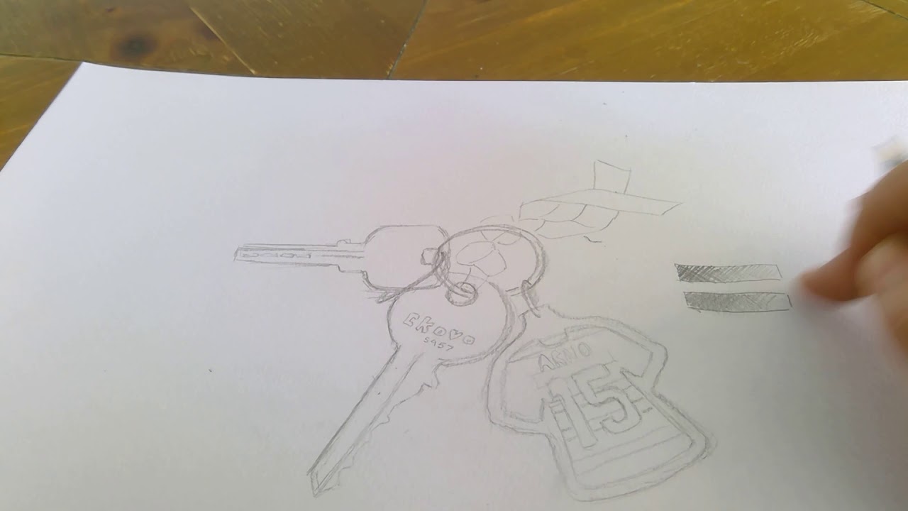 Tonal drawing of a bunch of keys - 'Belongings' project - YouTube
