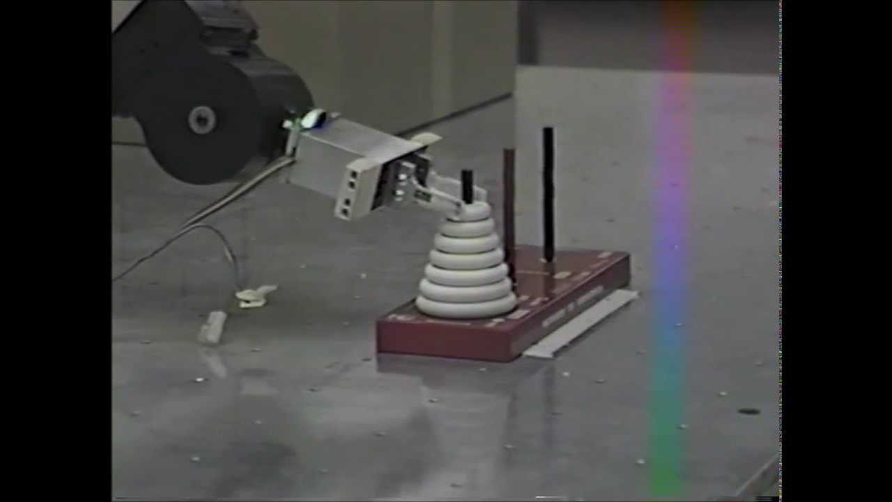 Unimate Puma 500 solving Tower of Hanoi - YouTube