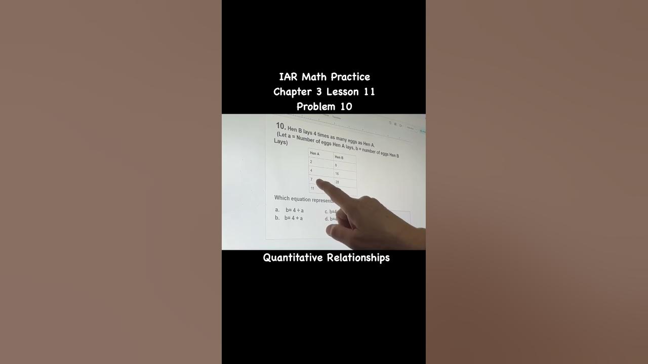 IAR Math Practice Chapter 3 Lesson 11 Problem 10. Quantitative ...